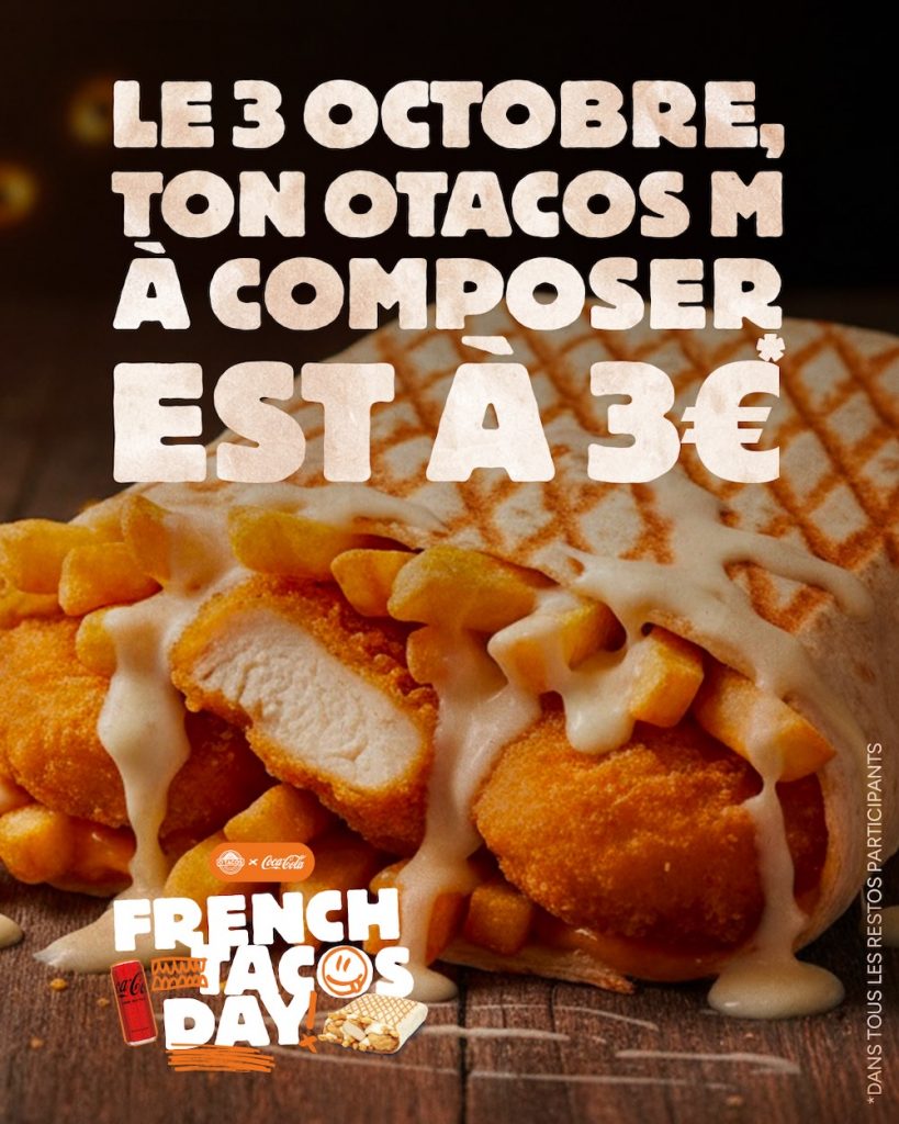 Le 3 octobre, le M sera à 3€ chez O’Tacos - Frigoandco.com